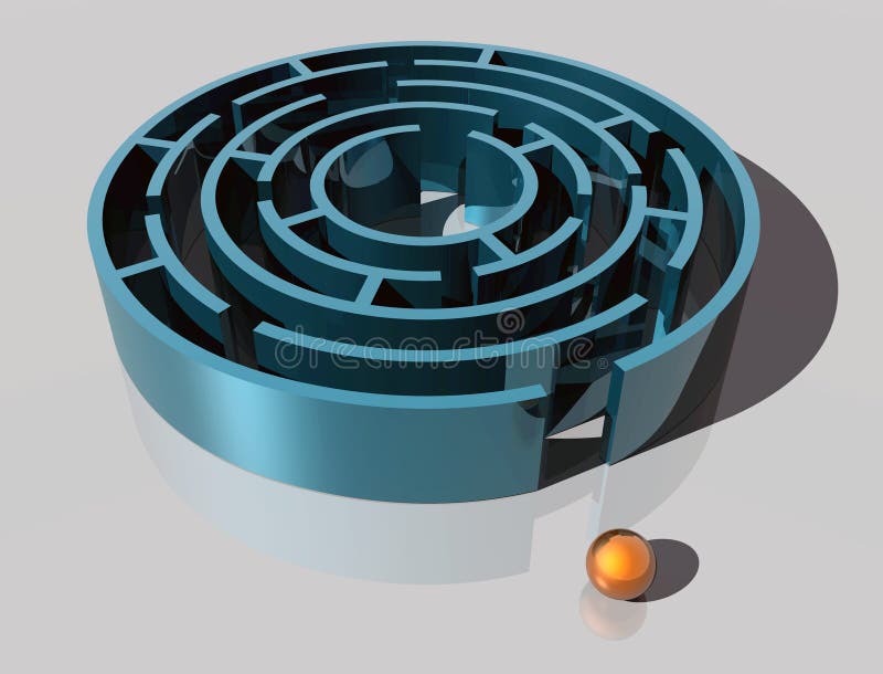 Ball and maze stock illustration. Illustration of decisions - 6368216