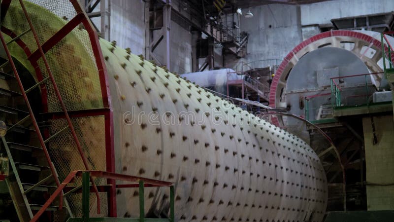 Ball Mill at a Cement Factory Stock Footage - Video of industry ...