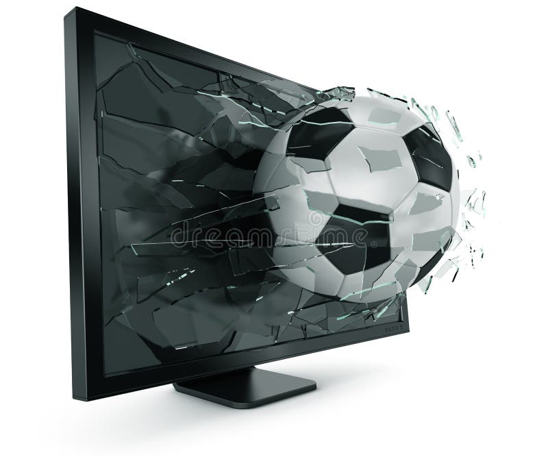 Ball through monitor stock illustration. Illustration of monitor - 14493307