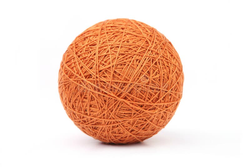 Orange Big Thread Ball Isolated on White Background. Stock Image ...