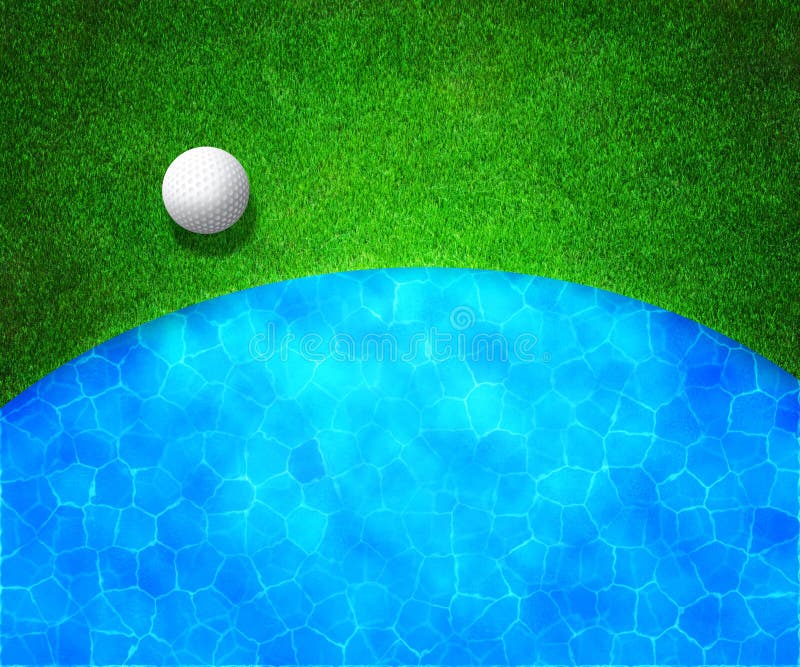 Ball Near Water Golf Background Stock Illustration - Illustration of ...