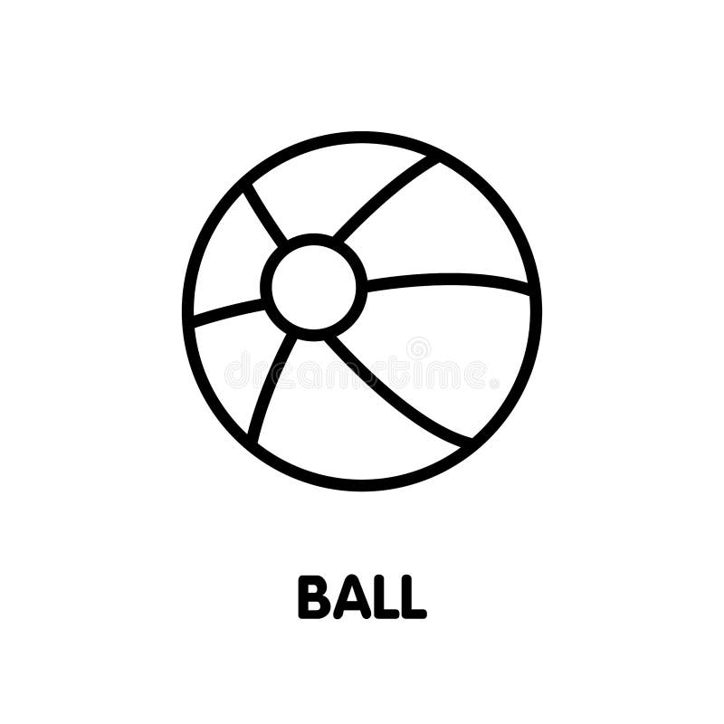Ball Outline Icon Design Illustration on White Background Stock Vector ...