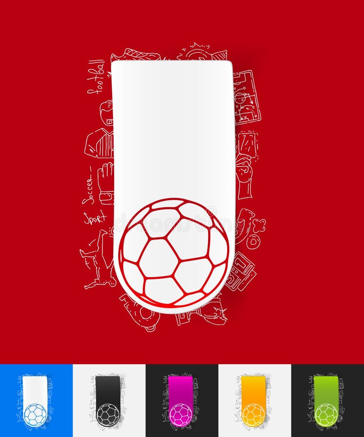 Ball Paper Sticker with Hand Drawn Elements Stock Vector - Illustration ...