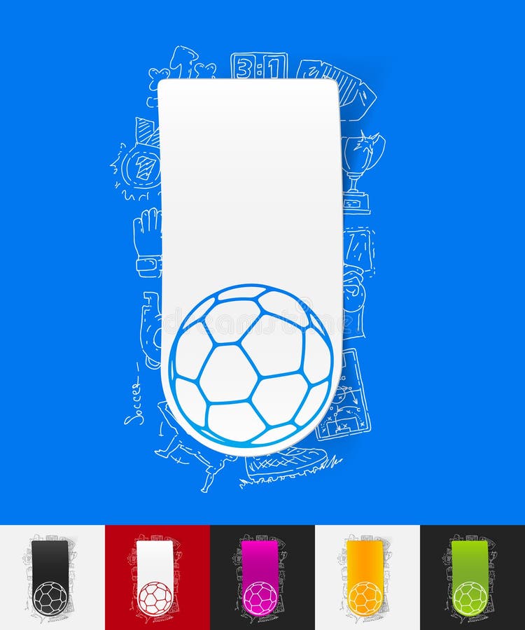 Ball Paper Sticker with Hand Drawn Elements Stock Vector - Illustration ...