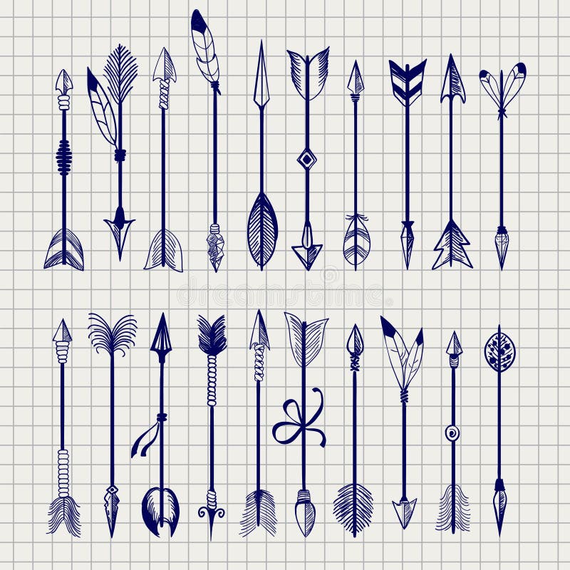 Ball Pen Arrows on Notebook Page Stock Vector - Illustration of ...