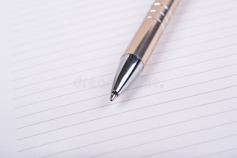 Ball Pen on Blank Notebook Sheet Stock Photo - Image of notepad, luxury ...