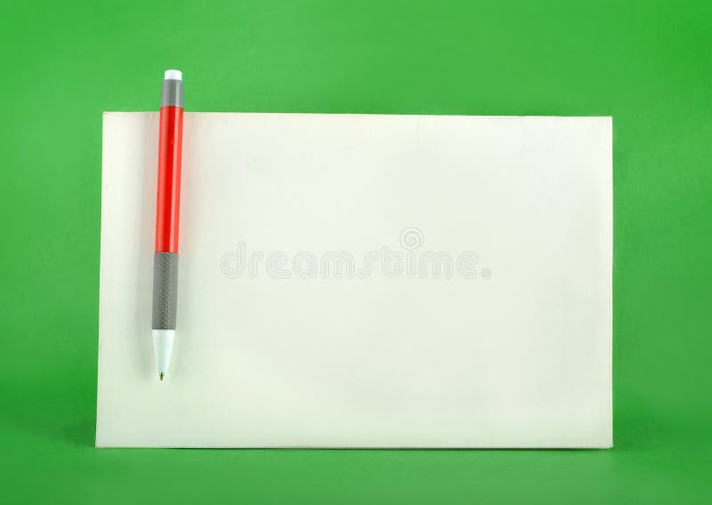 Ball pen and card stock photo. Image of isolated, card - 12174532