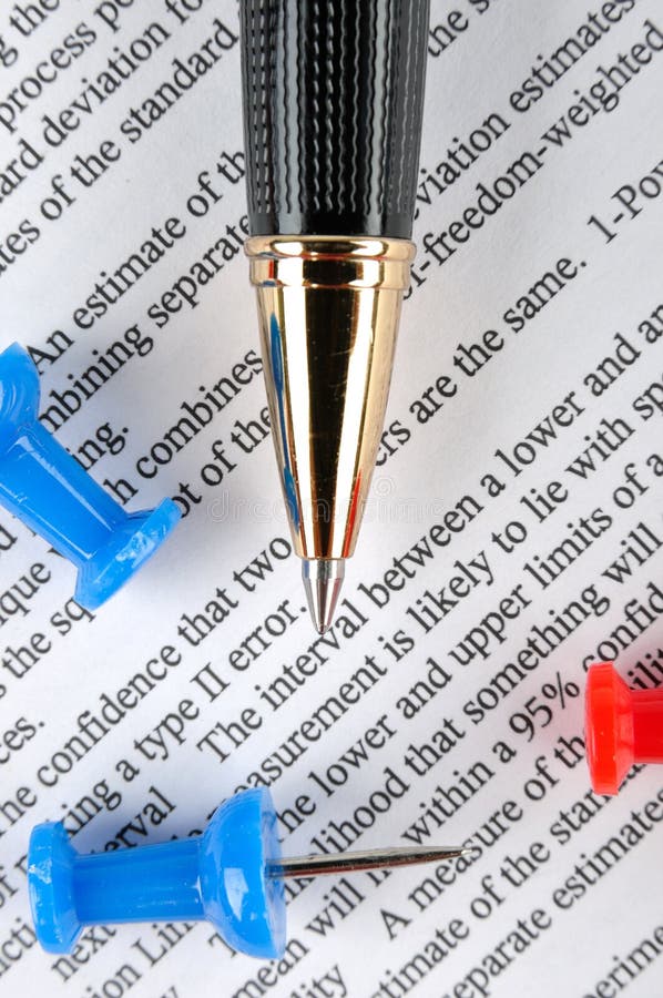 Ball pen and drawing pin stock image. Image of life, business - 15819323