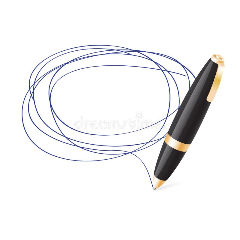 Ball Pen Draws Jauntily Circle Stock Vector - Illustration of fountain ...