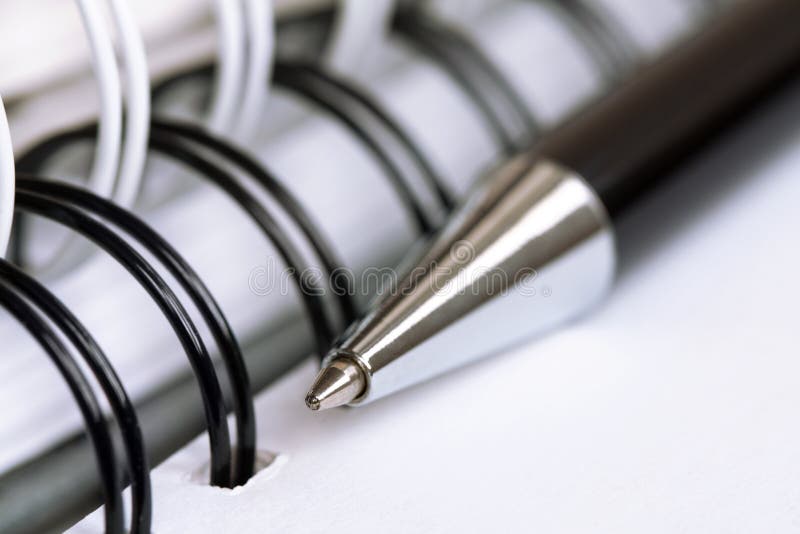 Ballpen on notebook stock photo. Image of paper, office - 517274