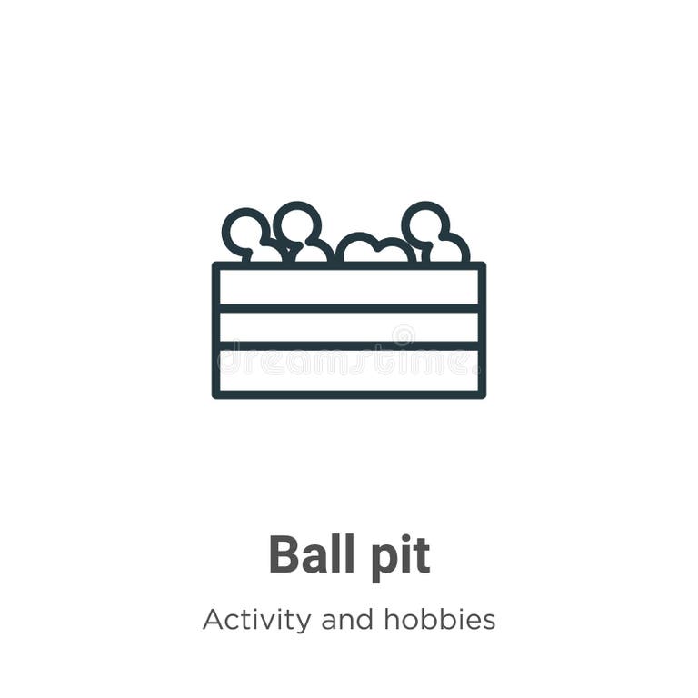 Ball Pit Outline Vector Icon. Thin Line Black Ball Pit Icon, Flat ...