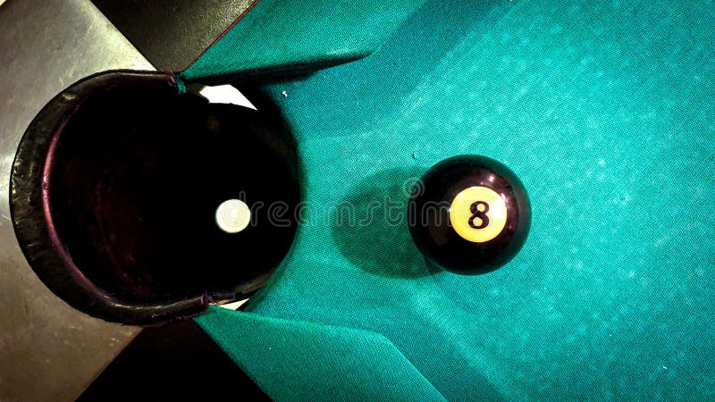 Black Number Eight Ball on Snooker, Pool Table Stock Image - Image of ...