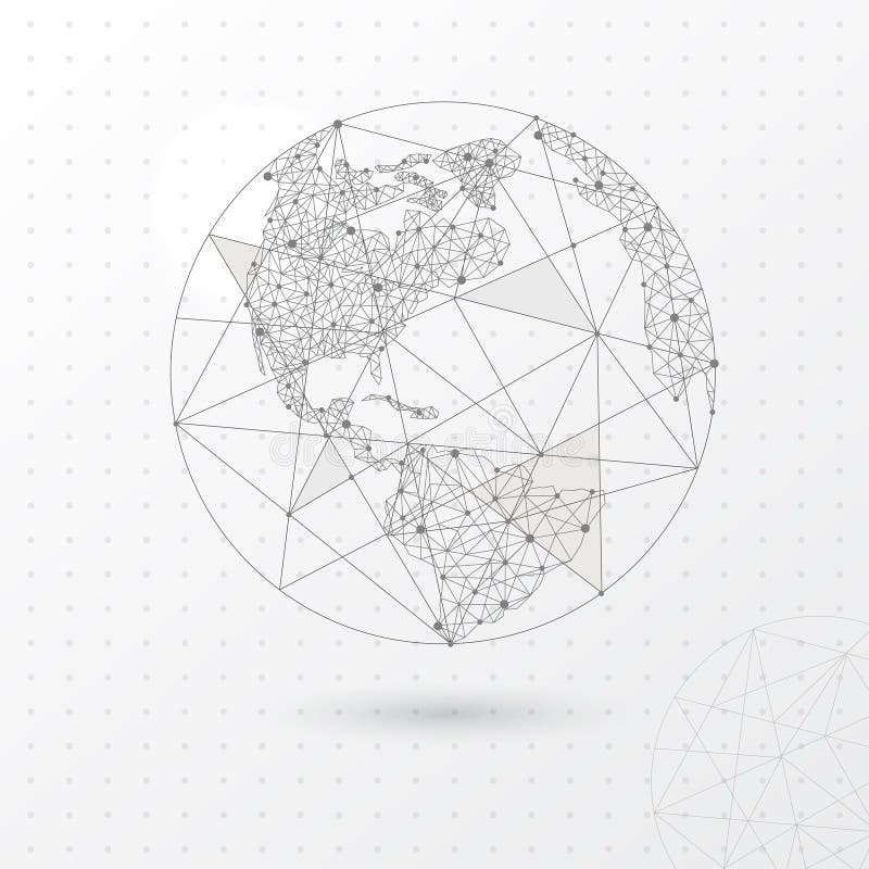 Ball Planet Earth Digitally Drawn in Low Poly Triangle Shape Stock ...