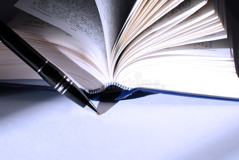 Ball-point pen and book stock image. Image of book, education - 22958955