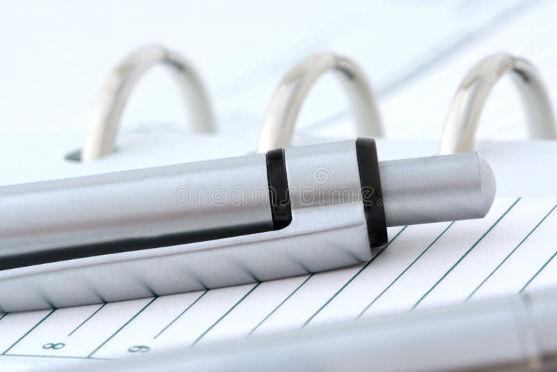 Ball Point Pen on Notebook stock image. Image of logbook - 1197565