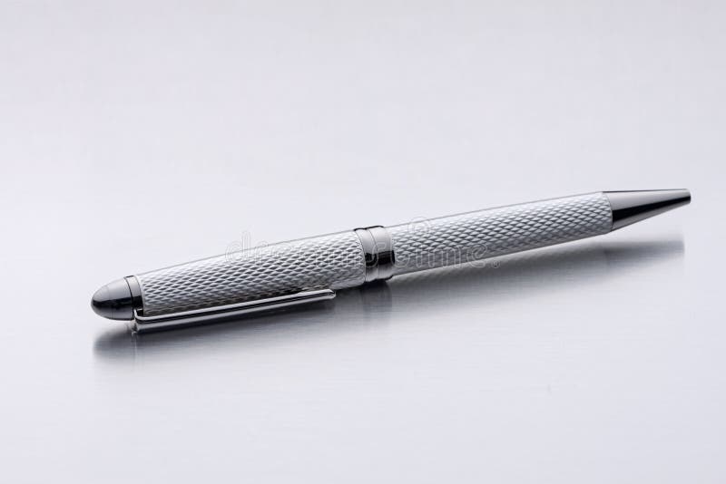 Ball-point Pen on a Surface from Stainless Steel Stock Image - Image of ...