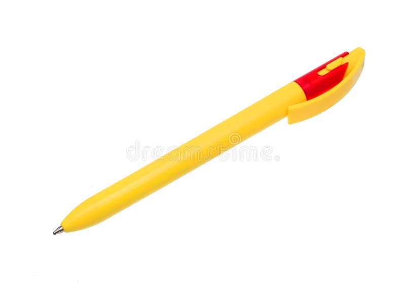Ball point pen stock image. Image of yellow, white, writing - 58091795