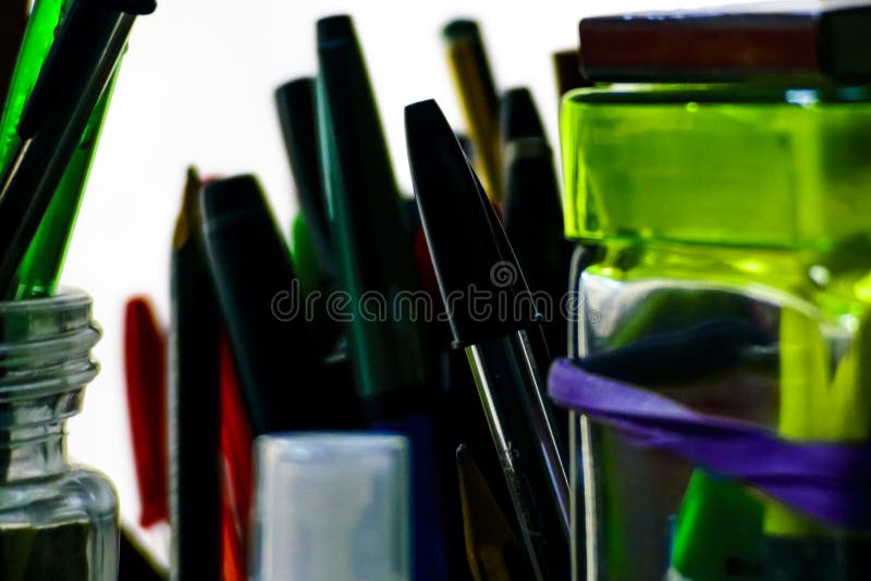 Ball Points, Pens and Pencils Stock Image - Image of nail, clear: 46313205
