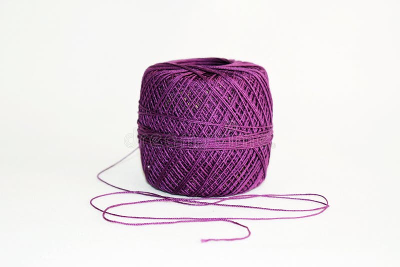 Purple wool yarn ball stock photo. Image of craft, home - 34603698