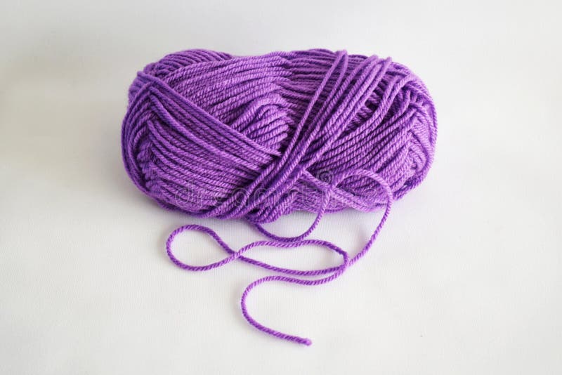 Purple Yarn with a Needle(color) Stock Image - Image of spool, sewing ...