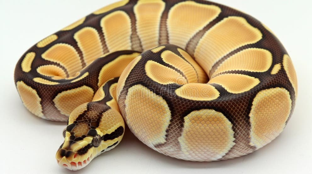 Ball Python is Gracefully Curled Up Revealing Its Intricate Pattern of ...