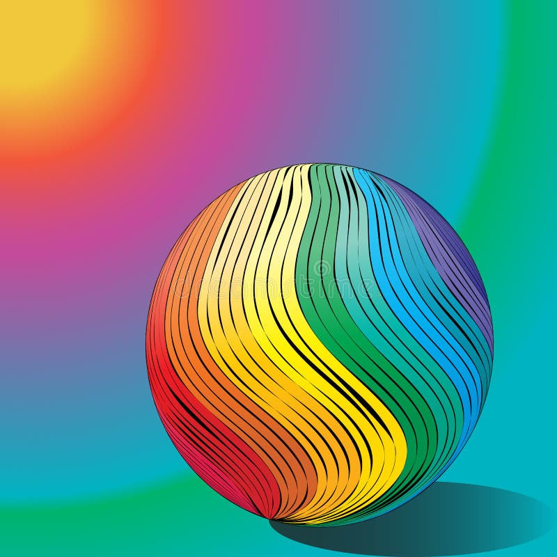 Ball in Rainbow Color on a Colorful Background Stock Vector ...
