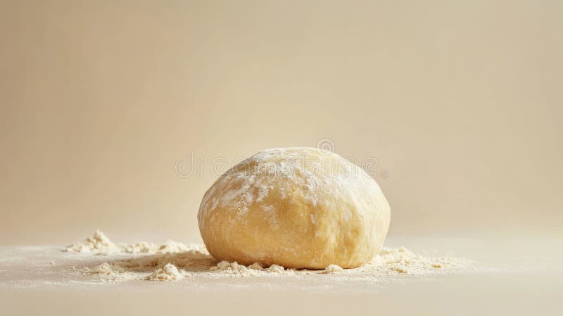 Ball of Raw Dough on a Floured Surface, Studio Shot. Baking and Pastry ...