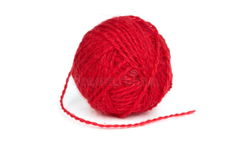 Ball of red wool yarn stock photo. Image of fabric, cotton - 35154220