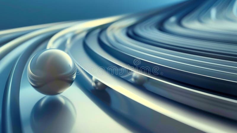 A Ball Rolling Along a Curving Track Showing the Angular Momentum ...