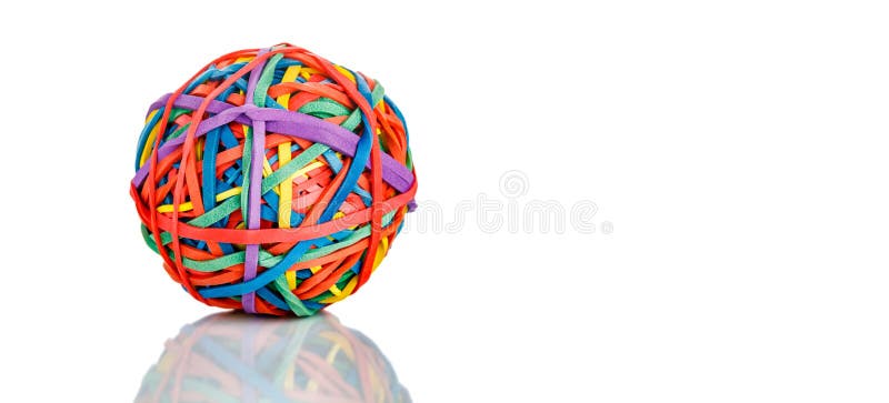 Ball of Rubber Bands Isolated on White Background Stock Image - Image ...