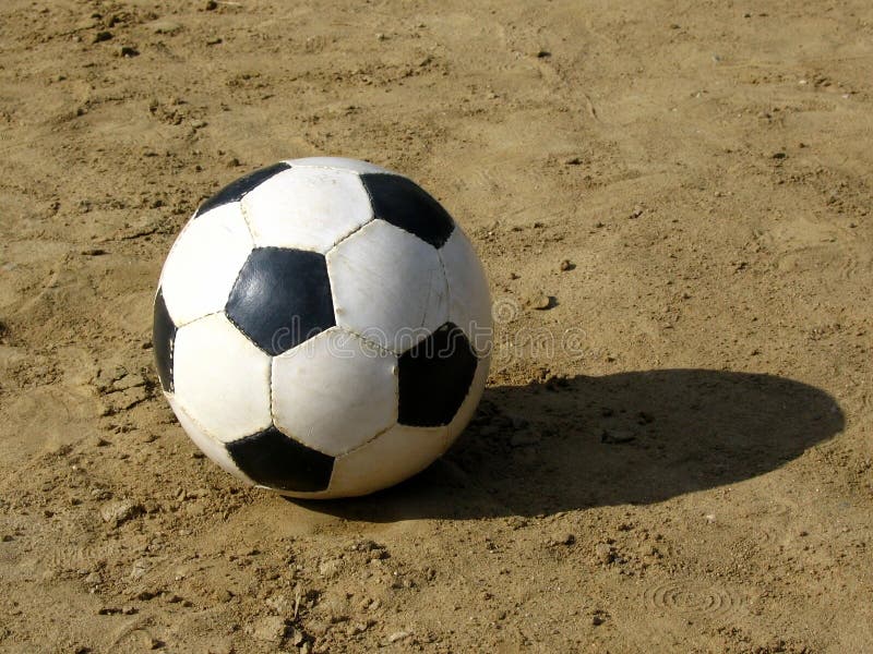 Ball on the sand stock image. Image of field, football - 799375