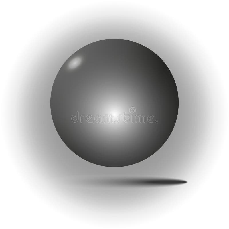 Ball with Shadow in Black and White Version. Vector Illustration Stock ...