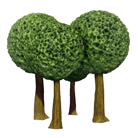 Ball Shaped Trees, 3d Based Stock Illustration - Illustration of shrub ...