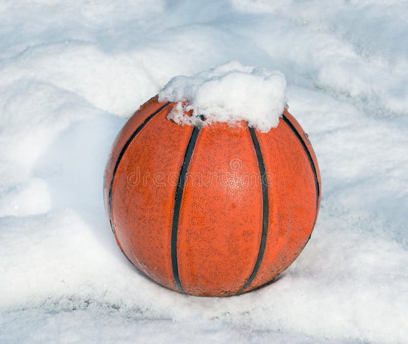 Ball and snow stock photo. Image of basketball, white - 48414010