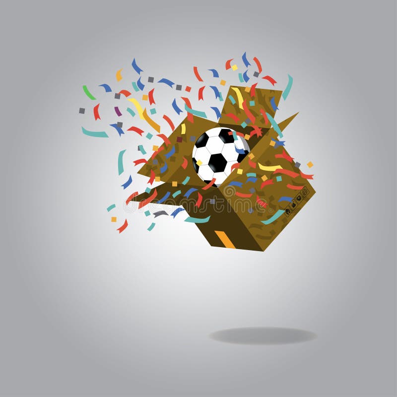 Ball of Soccer Ball Out from Cardboard Design Vector Illustration Stock ...