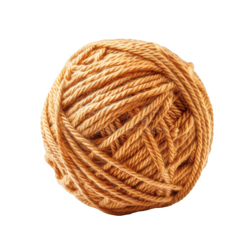 A Ball of Soft, Light Brown Yarn Stock Illustration - Illustration of ...