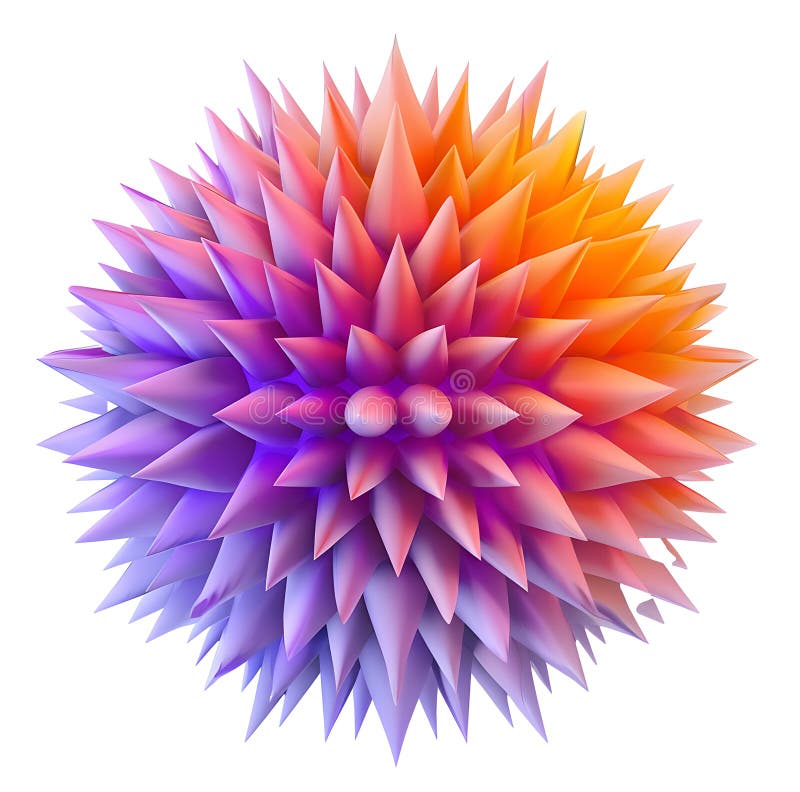 Ball with Spikes, Purple-orange Gradient Color Isolated on White ...