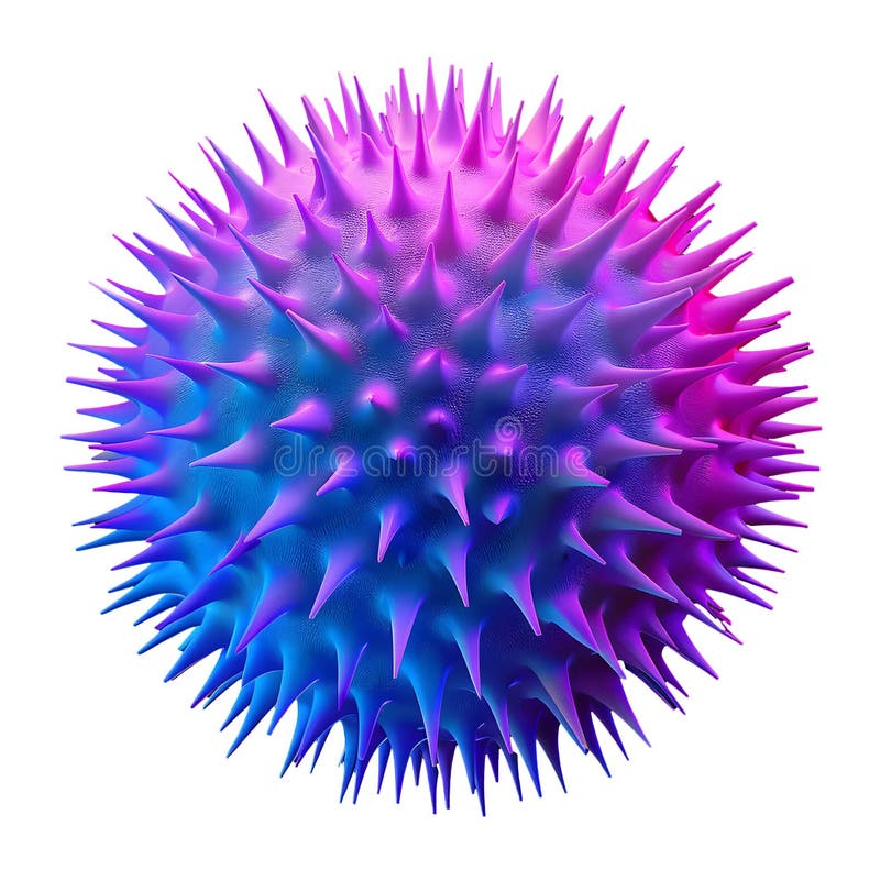 Ball with Spikes, Purple-pink Gradient Color Isolated on White ...