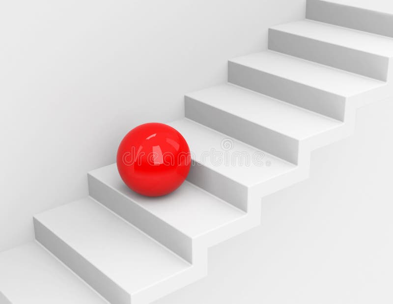 Ball on stair stock illustration. Illustration of achievement - 48783339