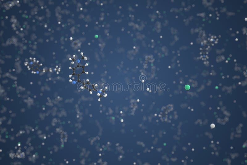 Auramine O Molecule, Ball-and-stick Molecular Conceptual Model ...