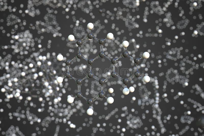 Benzo(e)pyrene Molecule. Conceptual Molecular Model. Chemical 3d ...