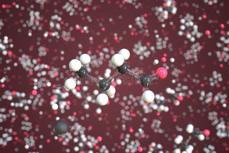 Butyraldehyde Molecule, Conceptual Molecular Model. Scientific 3d ...
