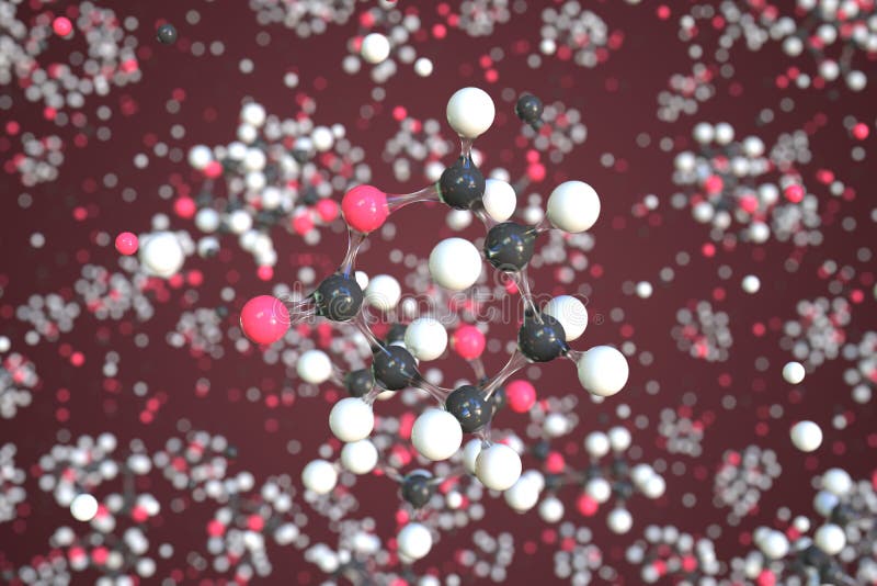 Caprolactone Molecule. Conceptual Molecular Model. Chemical 3d ...