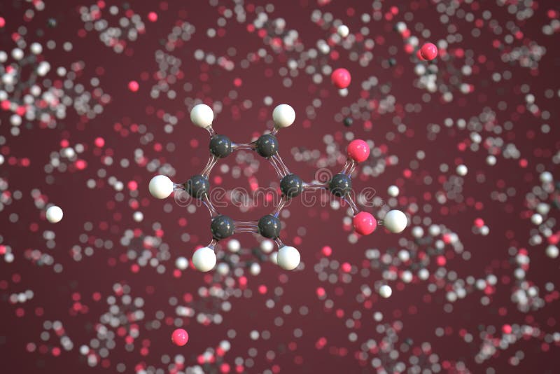 Molecule of Benzoic Acid, Conceptual Molecular Model. Conceptual 3d ...