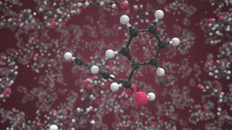 Molecule of Benzoin, Conceptual Molecular Model. Conceptual Looping 3d ...