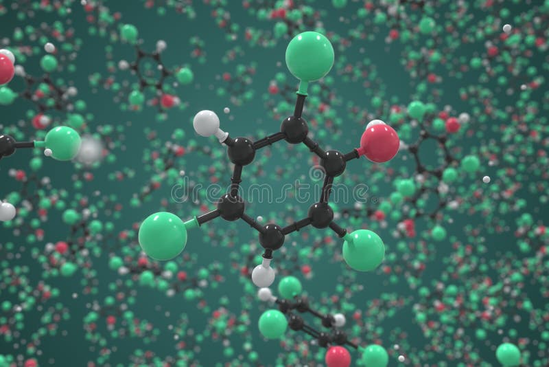 Trichlorophenol (TCP, 2,4,6-trichlorophenol) Molecule Stock Vector ...
