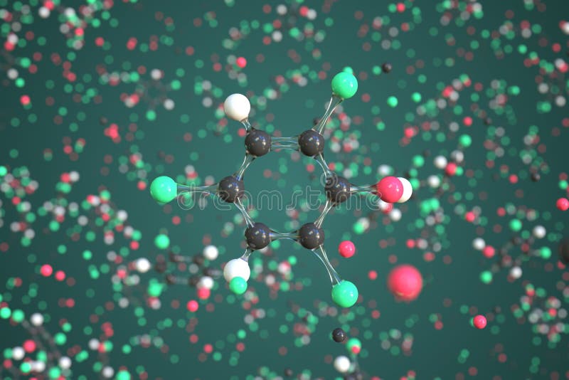 2,4,6-trichlorophenol Molecule, Conceptual Molecular Model. Scientific ...