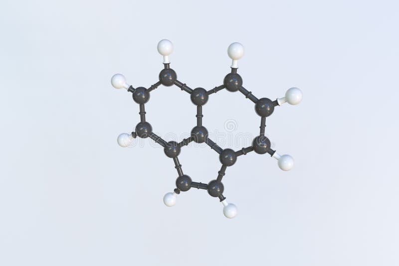 Acenaphthylene Molecule. Isolated Molecular Model. 3D Rendering Stock ...
