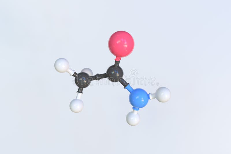 Acetamide Molecule, Isolated Molecular Model. 3D Rendering Stock ...