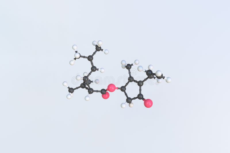 Allethrin Molecule. Isolated Molecular Model. 3D Rendering Stock ...